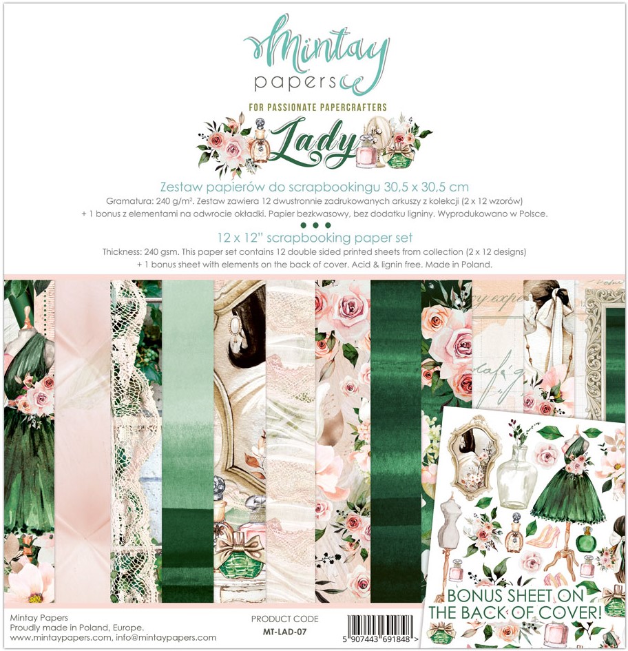 Mintay - LAD - 12x12 Paper Set - Lady - Kreativ Scrapping