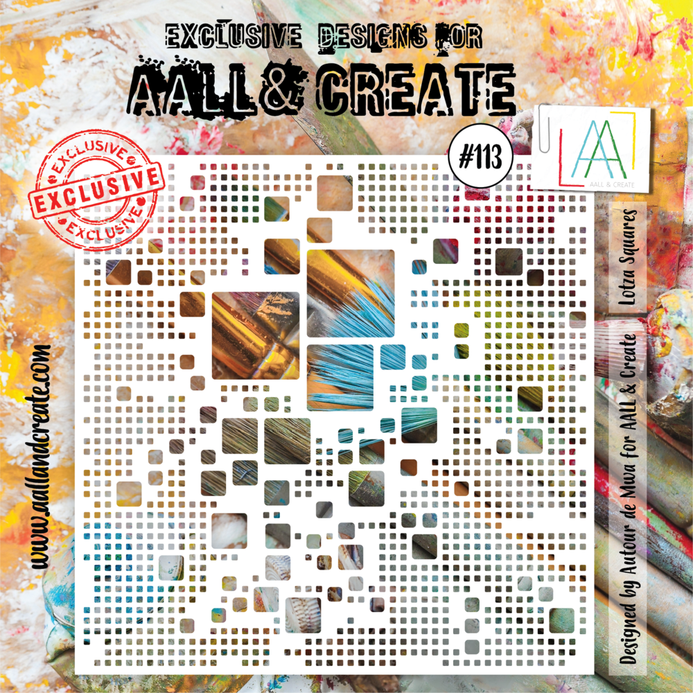 AALL & Create - #113 - 6x6 Stencil - Lotza Squares - Kreativ Scrapping