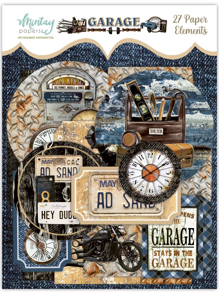 Mintay - GAG - Garage - Paper Elements - 27 pcs - Kreativ Scrapping
