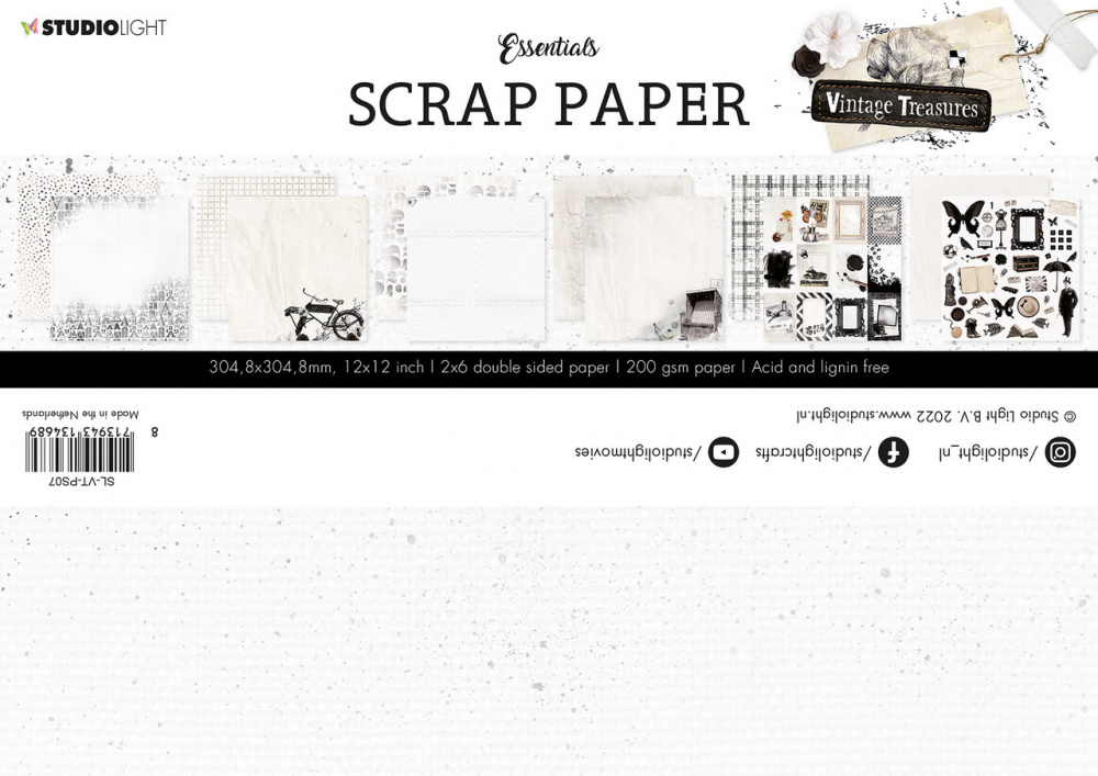 Studio Light - PS07 - 12x12 Paper Pack - Vintage Treasures - Kreativ ...