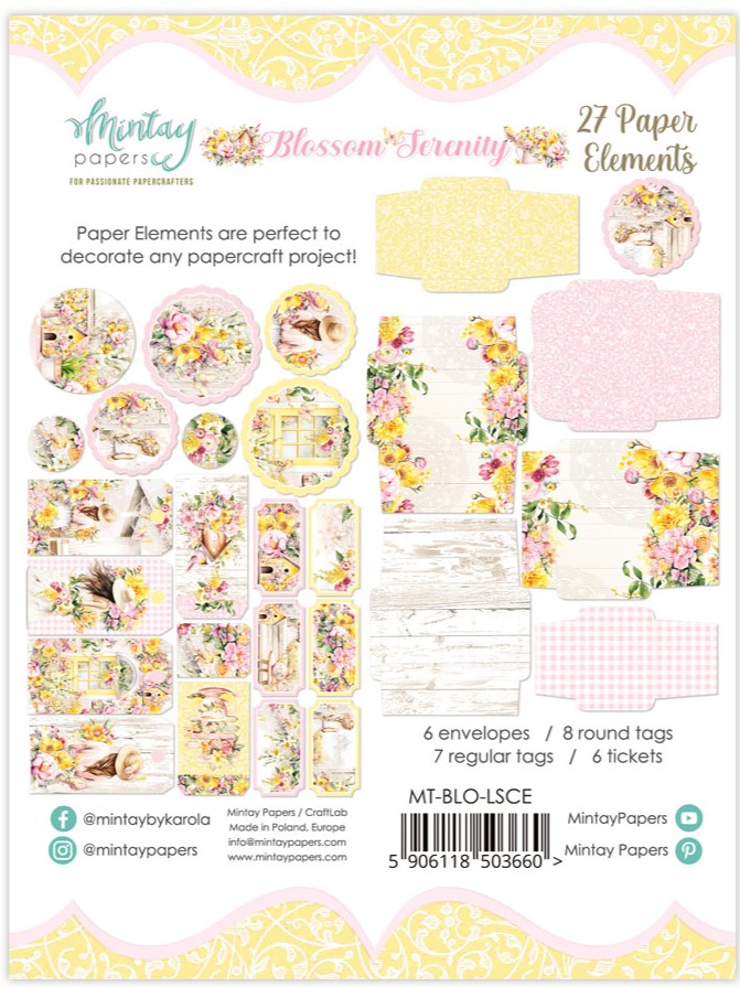 Mintay - BLO - Blossom Serenity - Paper Elements - 27 pcs - Kreativ ...