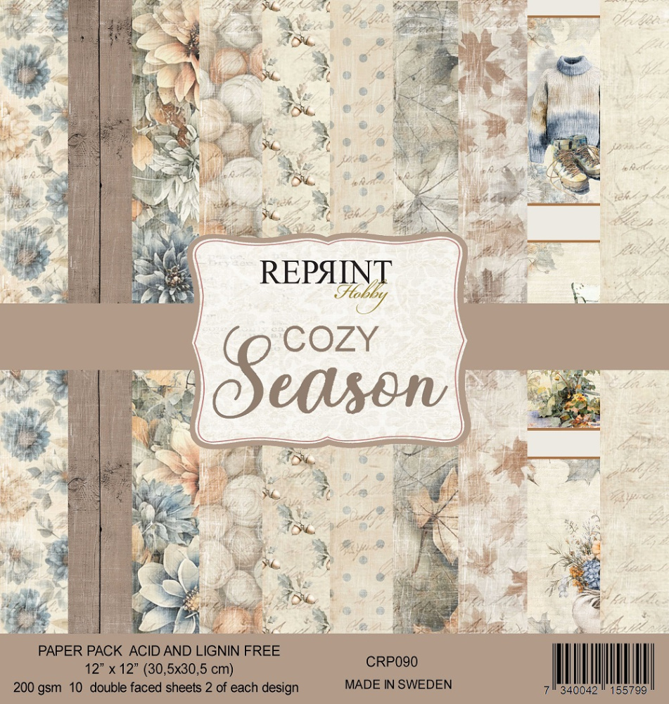 Reprint - 12x12 - CRP090 - Cozy Season - Paper Pack - Kreativ Scrapping